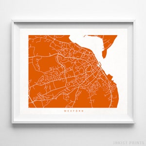 Wexford Map Ireland Print Wexford Poster Ireland Art Art - Etsy