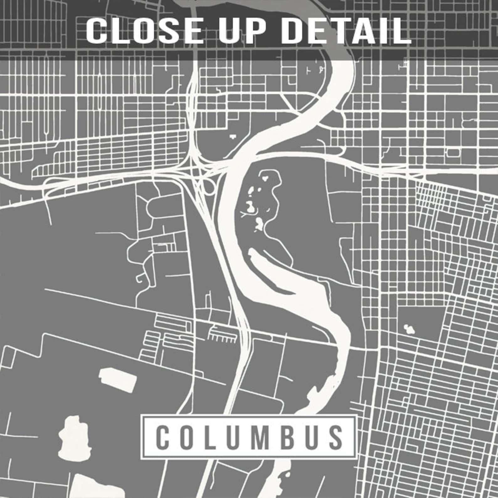 Columbus Ohio Map Print Street Poster City Road | Etsy