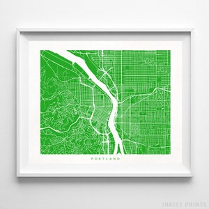 Portland Map Oregon Print Portland Poster Oregon Art Map - Etsy
