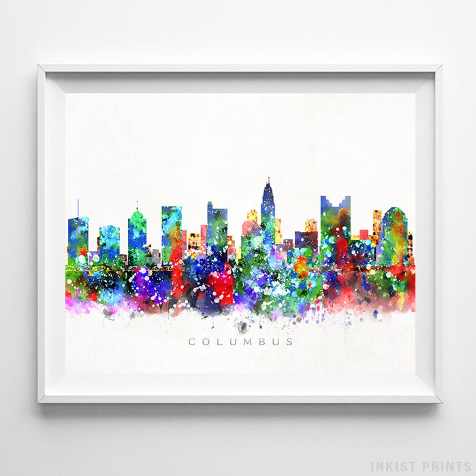 Columbus Skyline Ohio Print Columbus Poster Ohio Cityscape - Etsy