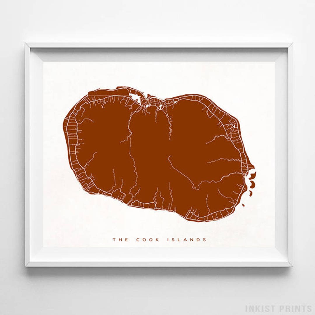 The Cook Islands Map Cook Islands Print Cook Islands Poster - Etsy