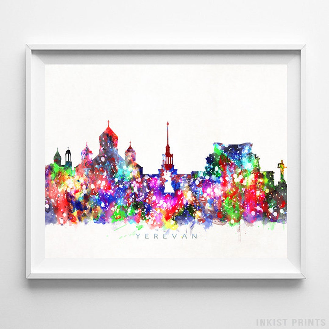 Yerevan Skyline Armenia Print Yerevan Poster Cityscape - Etsy