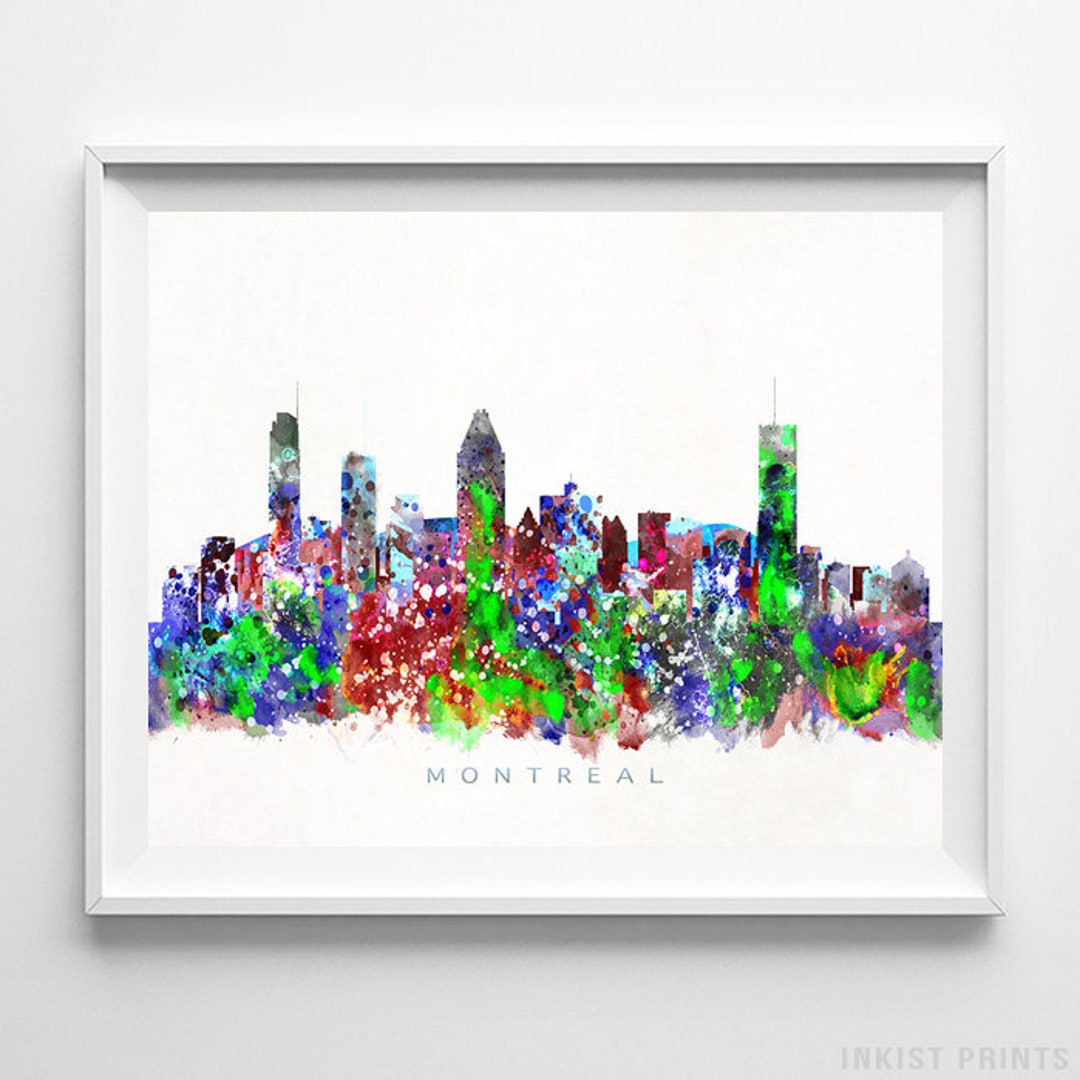 Montreal Skyline Print, Watercolor Art, Quebec Poster, Canada Art ...