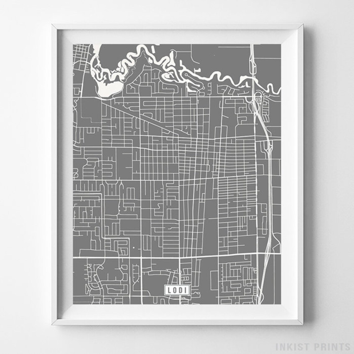 Lodi California Map Print Street Poster City Road | Etsy