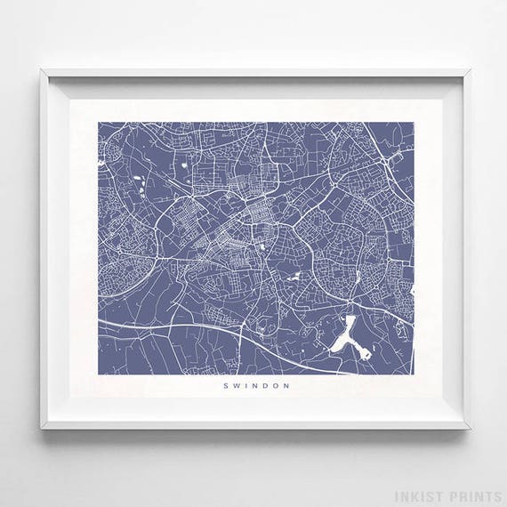 Swindon Map England Print Modern Decor Swindon Poster | Etsy