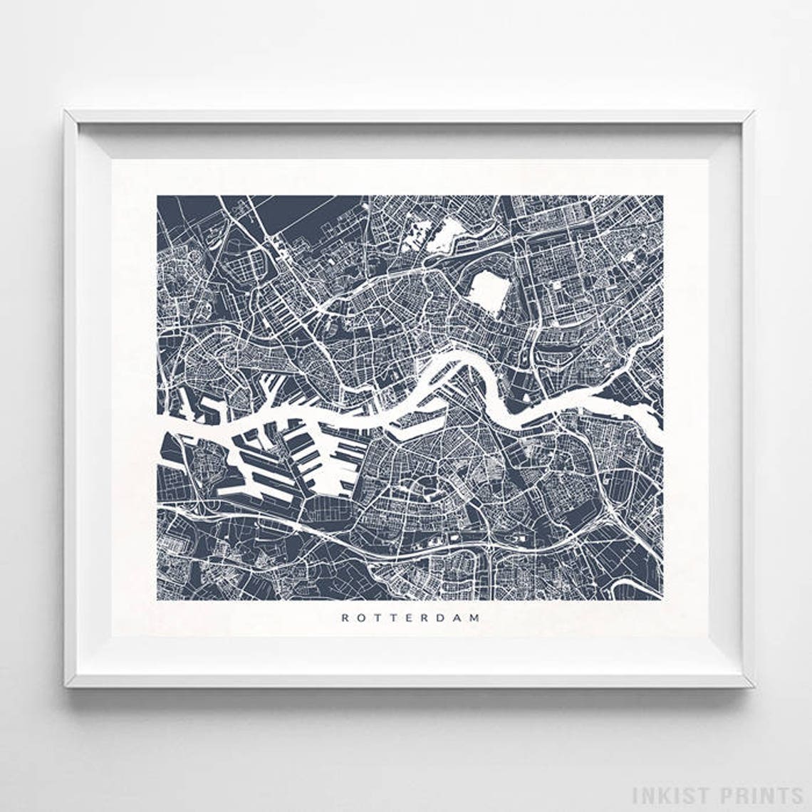 Rotterdam Map Netherlands Print Rotterdam Poster - Etsy