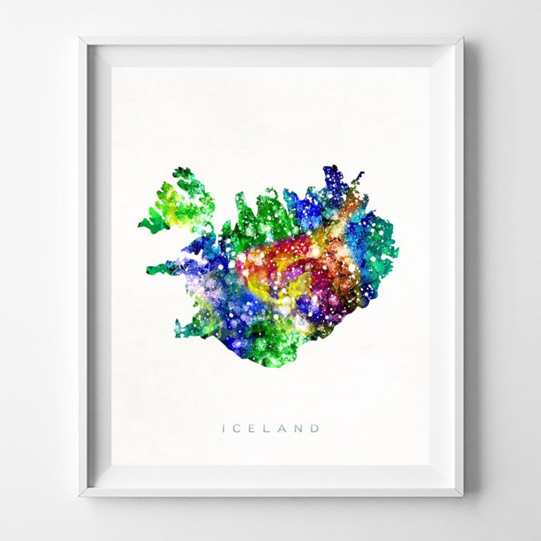 Iceland Map Print Reykjavik Print Iceland Poster Reykjavik - Etsy UK