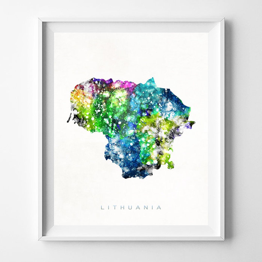 Lithuania Map Print, Vilnius Print, Lithuania Poster, Giclee Art ...