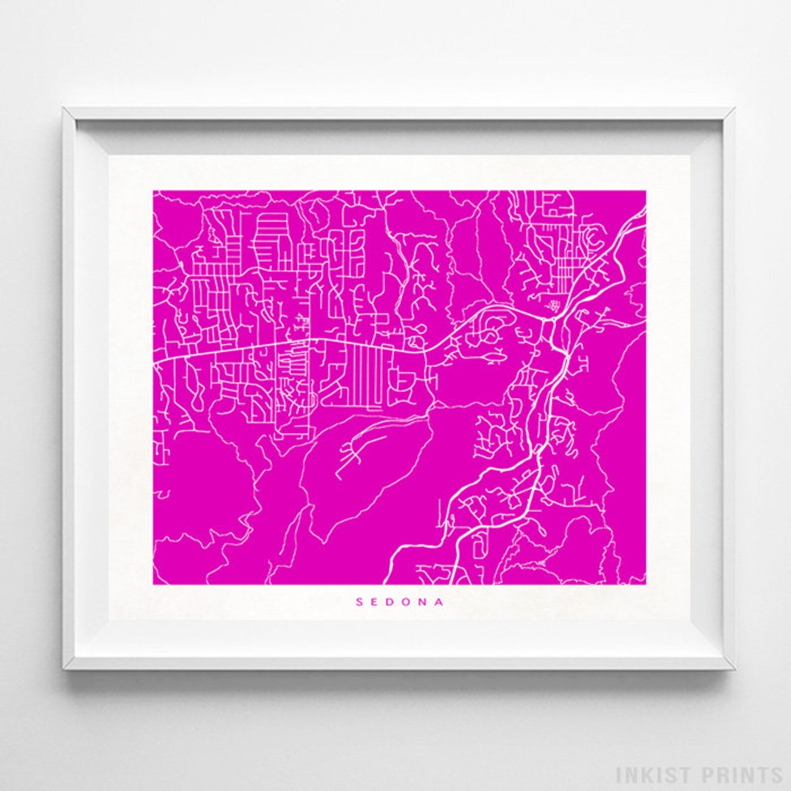 Sedona Map Arizona Print Sedona Poster Arizona Art - Etsy