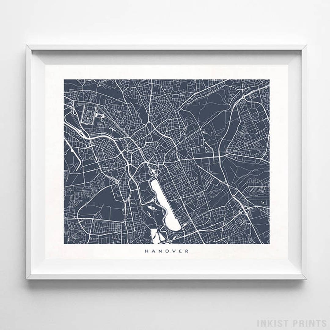 Hanover Map Germany Print Hanover Poster German Art Office - Etsy