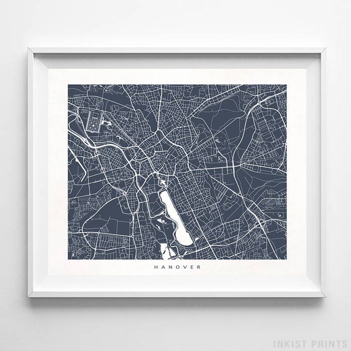 Hanover Map Germany Print Hanover Poster German Art Office | Etsy