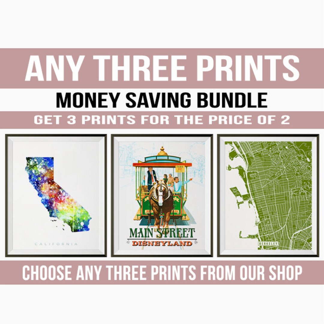 Money Saving Bundle Any 3 Prints of Your Choice, Choose Your Size, 3 ...