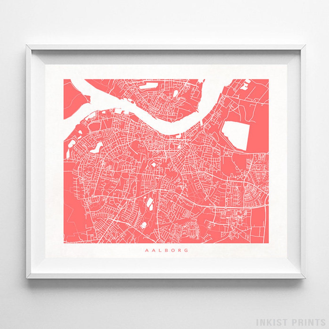 Aalborg Map Print Denmark Print Denmark Poster Aalborg Art - Etsy
