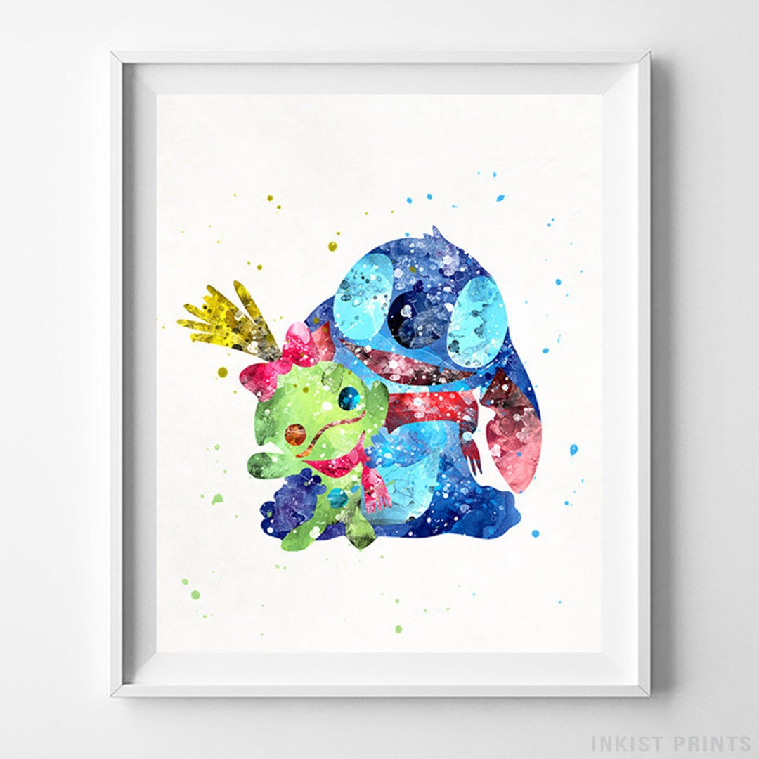 Stitch Art Print Lilo Stitch Art Stitch Poster Scrump - Etsy Australia