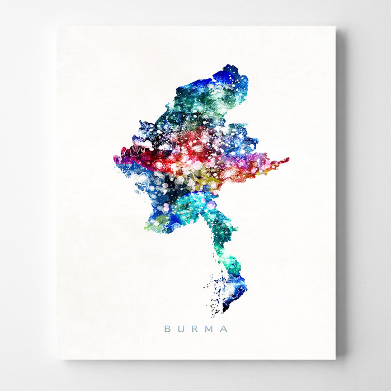 Burma Map Myanmar Print Burma Poster Naypyidaw Map State - Etsy