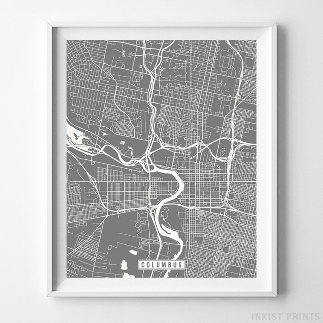 Columbus Ohio Map Print Street Poster City Road - Etsy