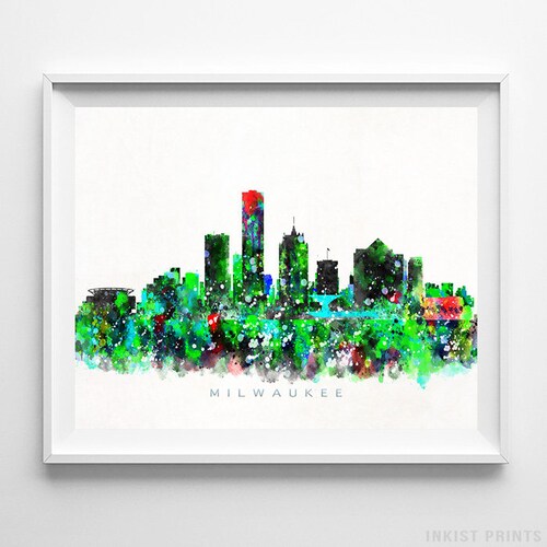 Milwaukee Skyline Wisconsin Cityscape Painting Art Print - Etsy