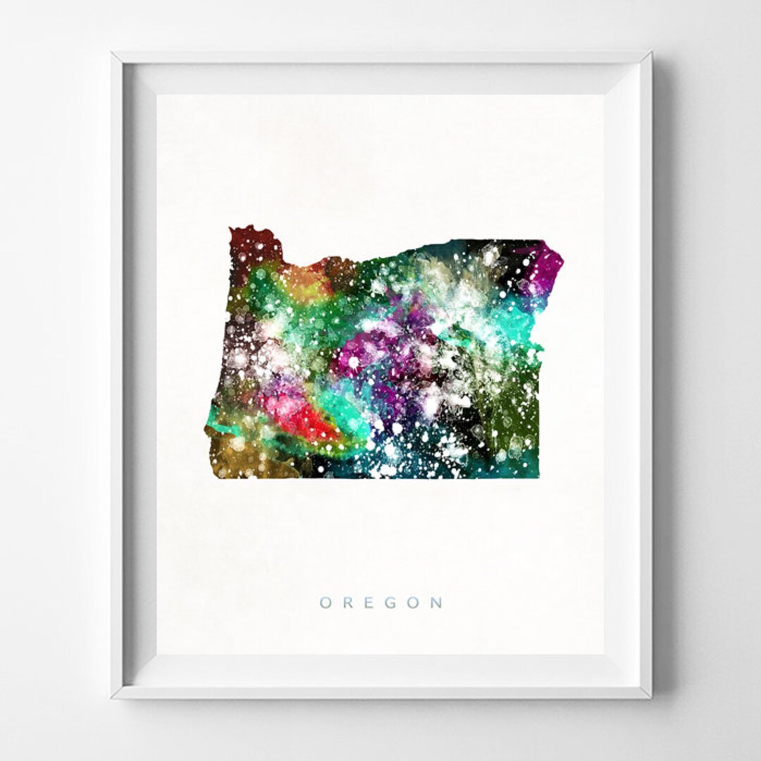 Oregon Map Print, Salem Print, Oregon Poster, Salem Map, Watercolor ...