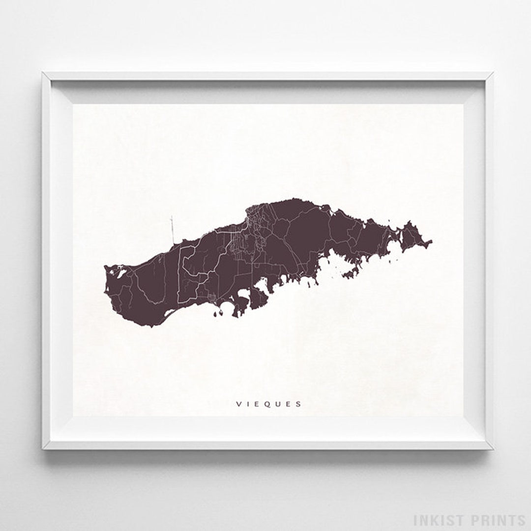 Vieques Street Map Puerto Rico Poster Hometown Print Modern - Etsy ...