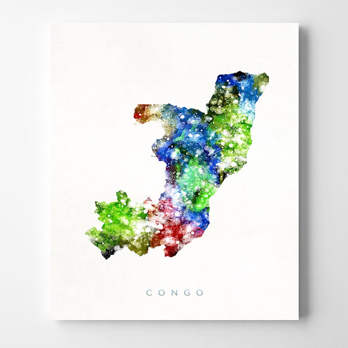 Congo Map Print Congo Print Congo Poster Giclee Art - Etsy