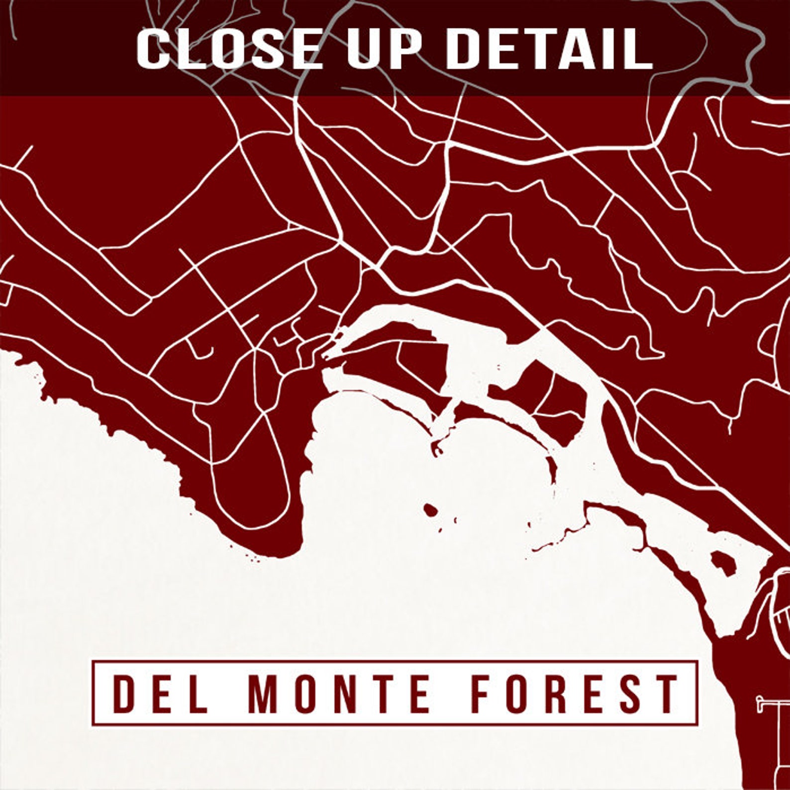 Del Monte Forest California Map Print Street Poster City - Etsy