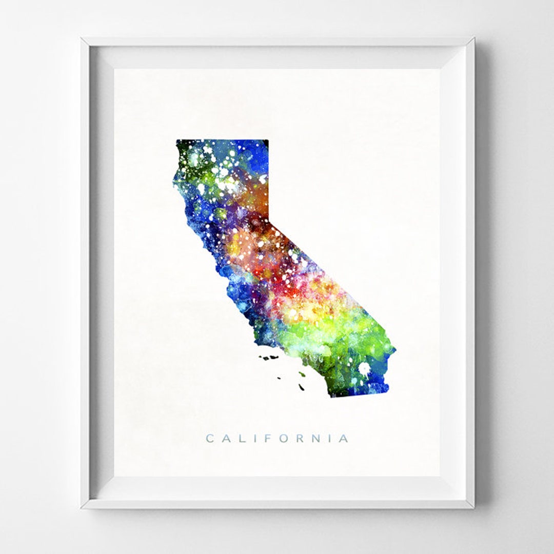 California Map Print Los Angeles Print California Poster CA - Etsy