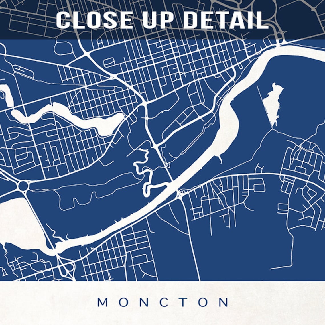 Moncton Map Canada Print Moncton Poster Canadian Art Home | Etsy