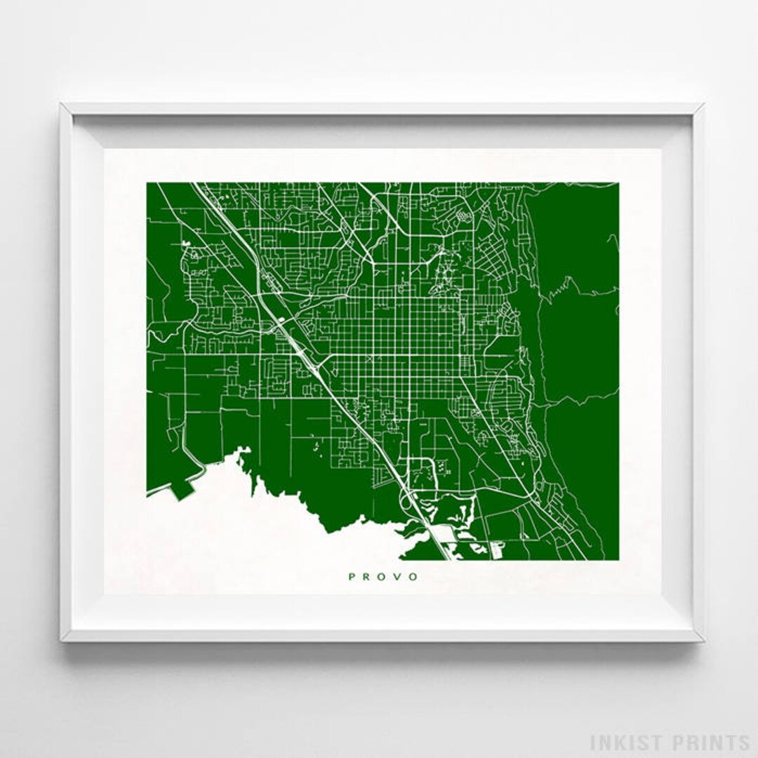 Provo Map Utah Print Provo Poster Utah Art Wall Decor - Etsy