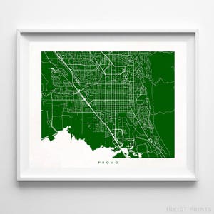 Provo Map Utah Print Provo Poster Utah Art Wall Decor - Etsy
