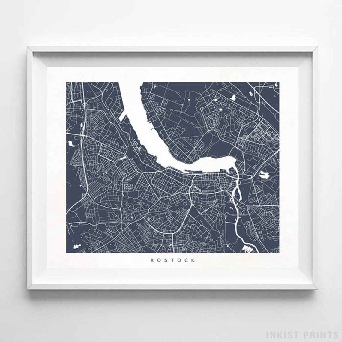 Rostock Map Germany Print Rostock Poster Germany Art Arty | Etsy