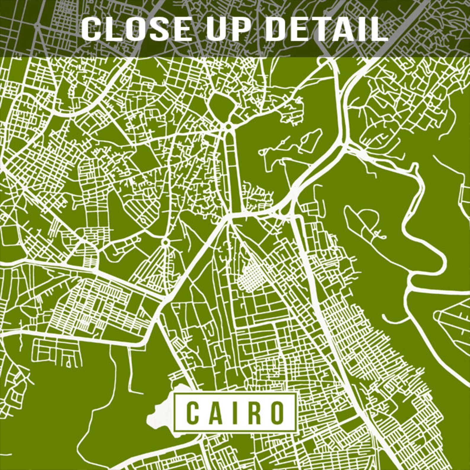 Cairo Egypt Map Street Print City Road Poster Office - Etsy