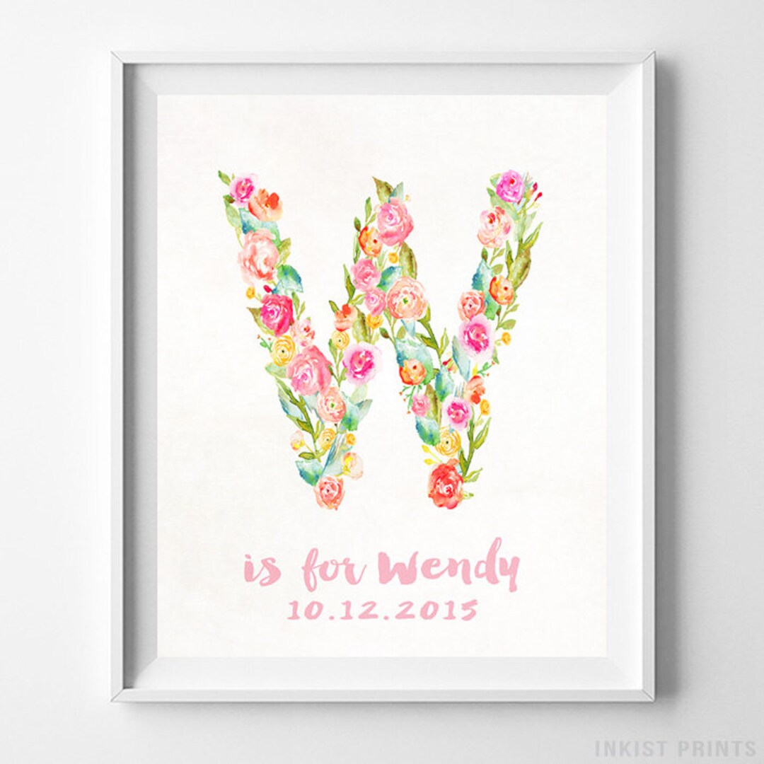 Nursery Name, Monogram Alphabet, Monogram Art, Typography Art ...
