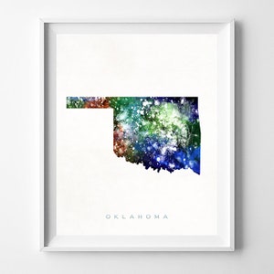Oklahoma Map Print, Oklahoma City Print, Oklahoma Poster, State Art ...