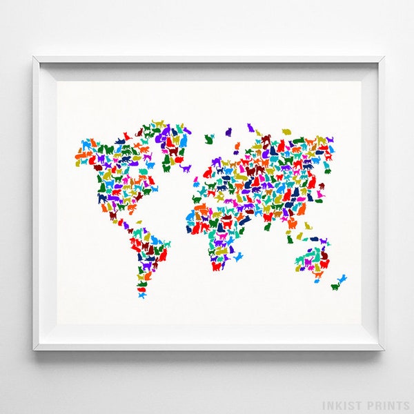 Cat World Map - Etsy