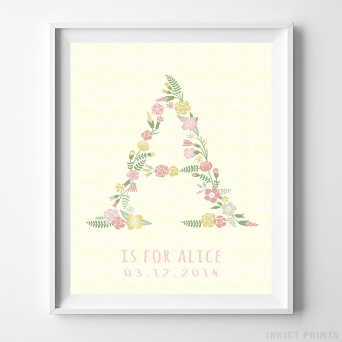 Initial Print Customizable Poster Personalized Baby Gift | Etsy