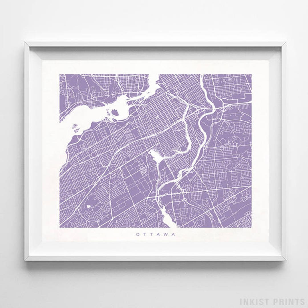 Ottawa Map Canada Print Ottawa Poster Canadian Art Office - Etsy