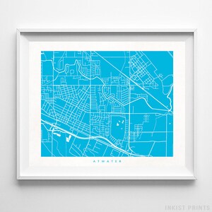 Atwater Map Atwater Print Modern Wall Art California - Etsy