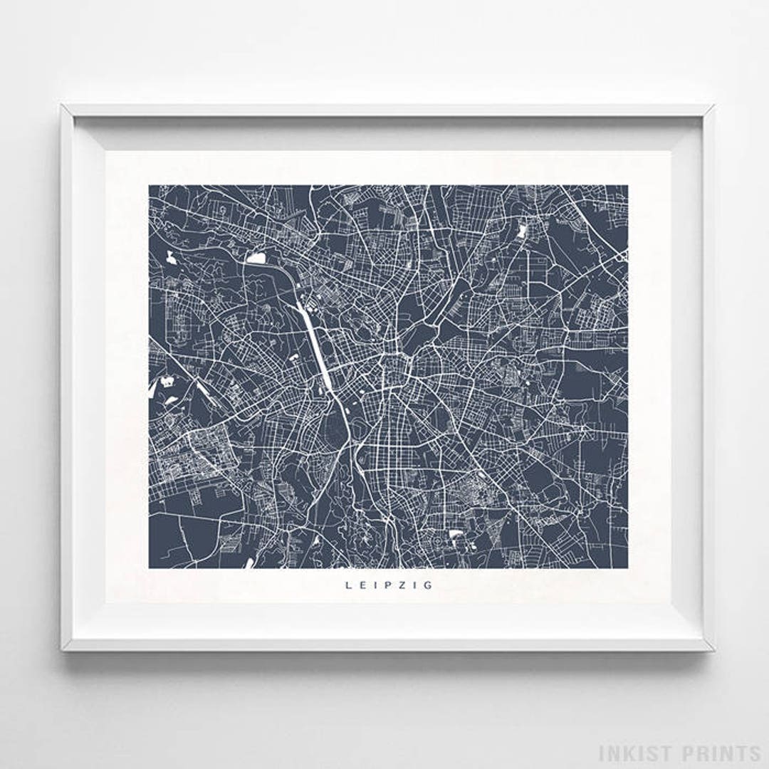 Leipzig Map Germany Print Leipzig Poster Germany Art - Etsy