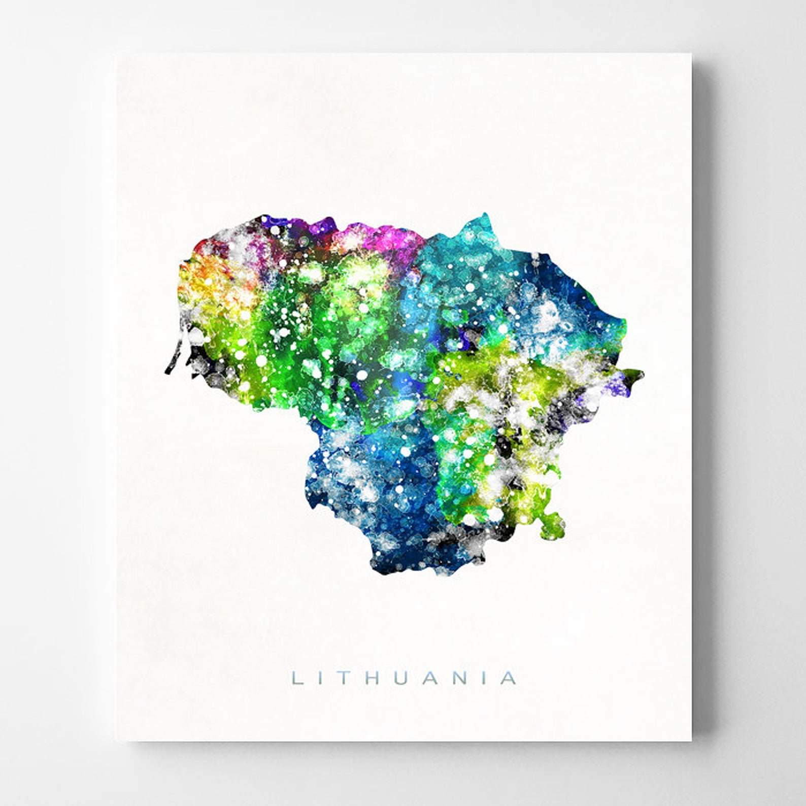 Lithuania Map Print Vilnius Print Lithuania Poster Giclee - Etsy