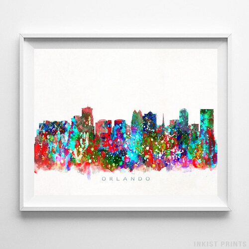 Orlando Skyline Poster Orlando Florida Print Orlando City - Etsy