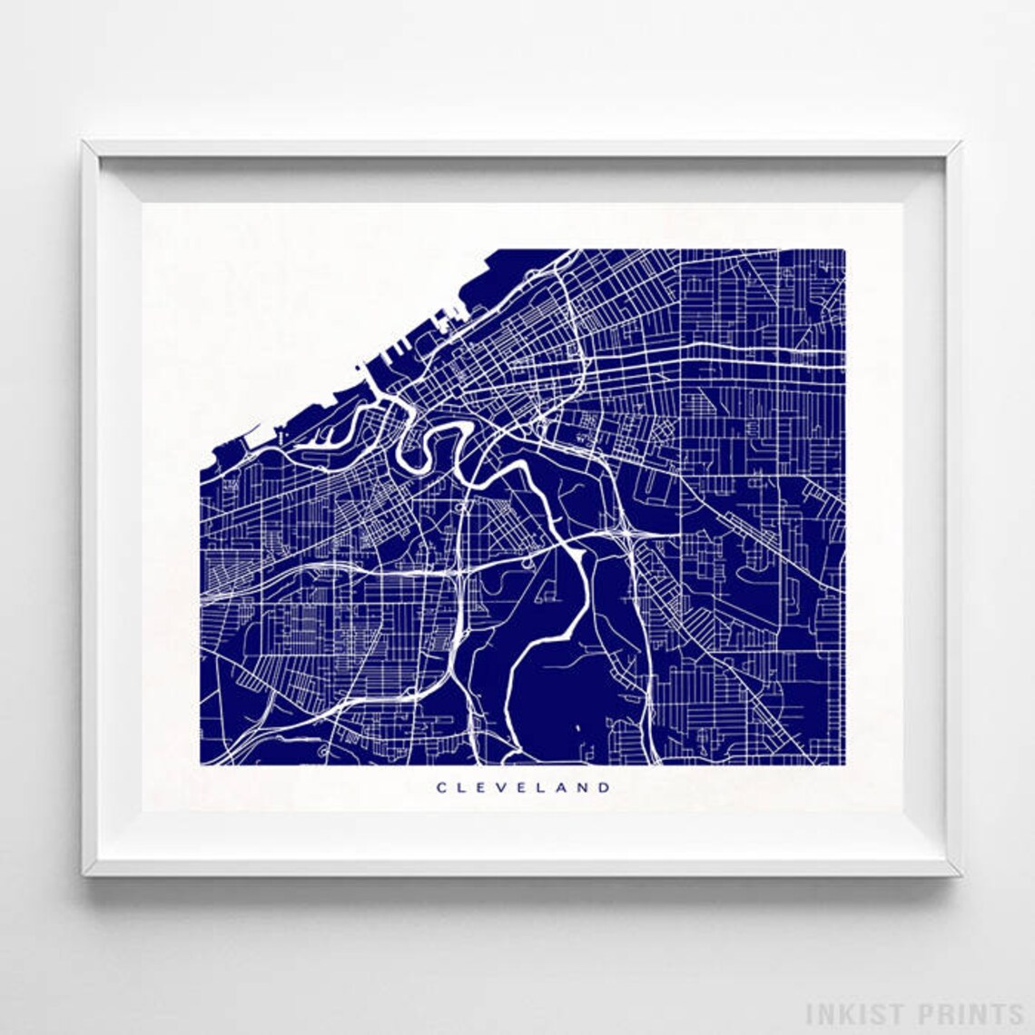 Cleveland Map Ohio Print Ohio Poster Cleveland Map Art - Etsy