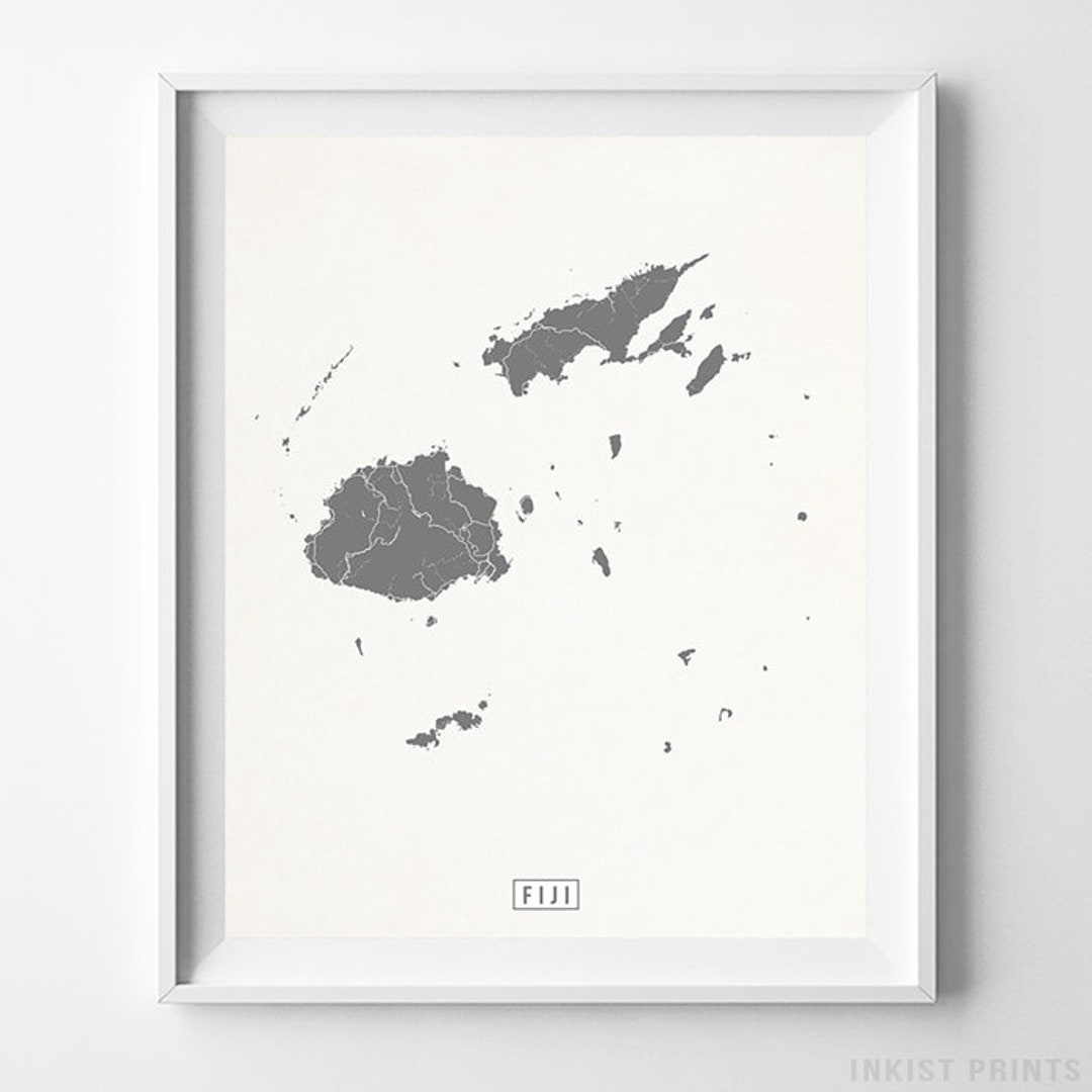 Fiji Map Street Print City Road Poster Office Decoration - Etsy