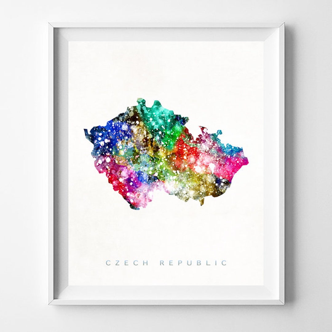 Czech Republic Map Prague Print Czech Republic Poster - Etsy
