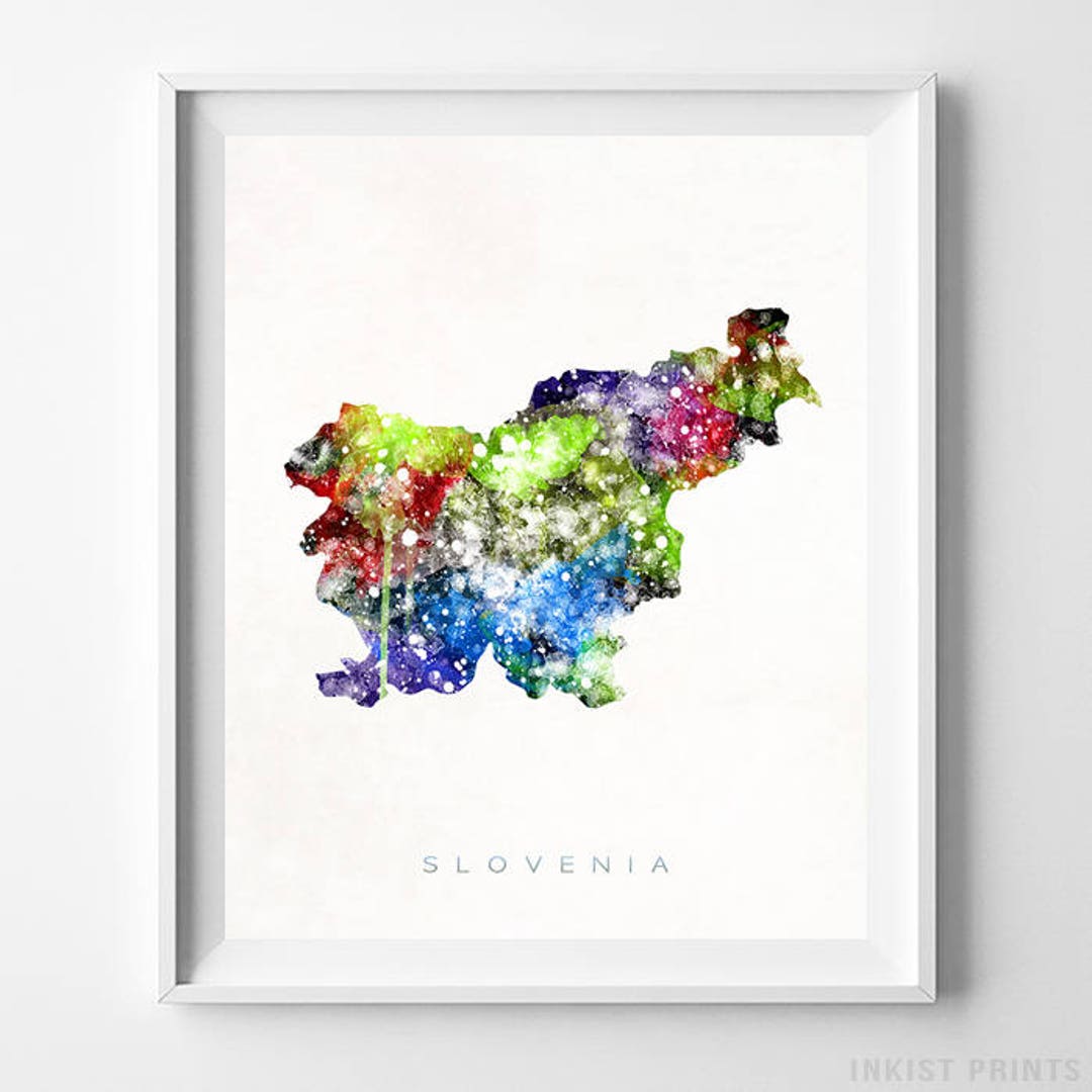 Slovenia Map Print Ljublijana Print Slovenia Poster - Etsy