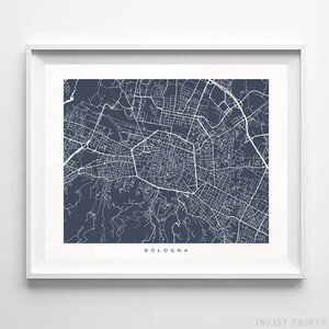 Bologna Map Italy Print Italian Poster Street Map Giclee - Etsy