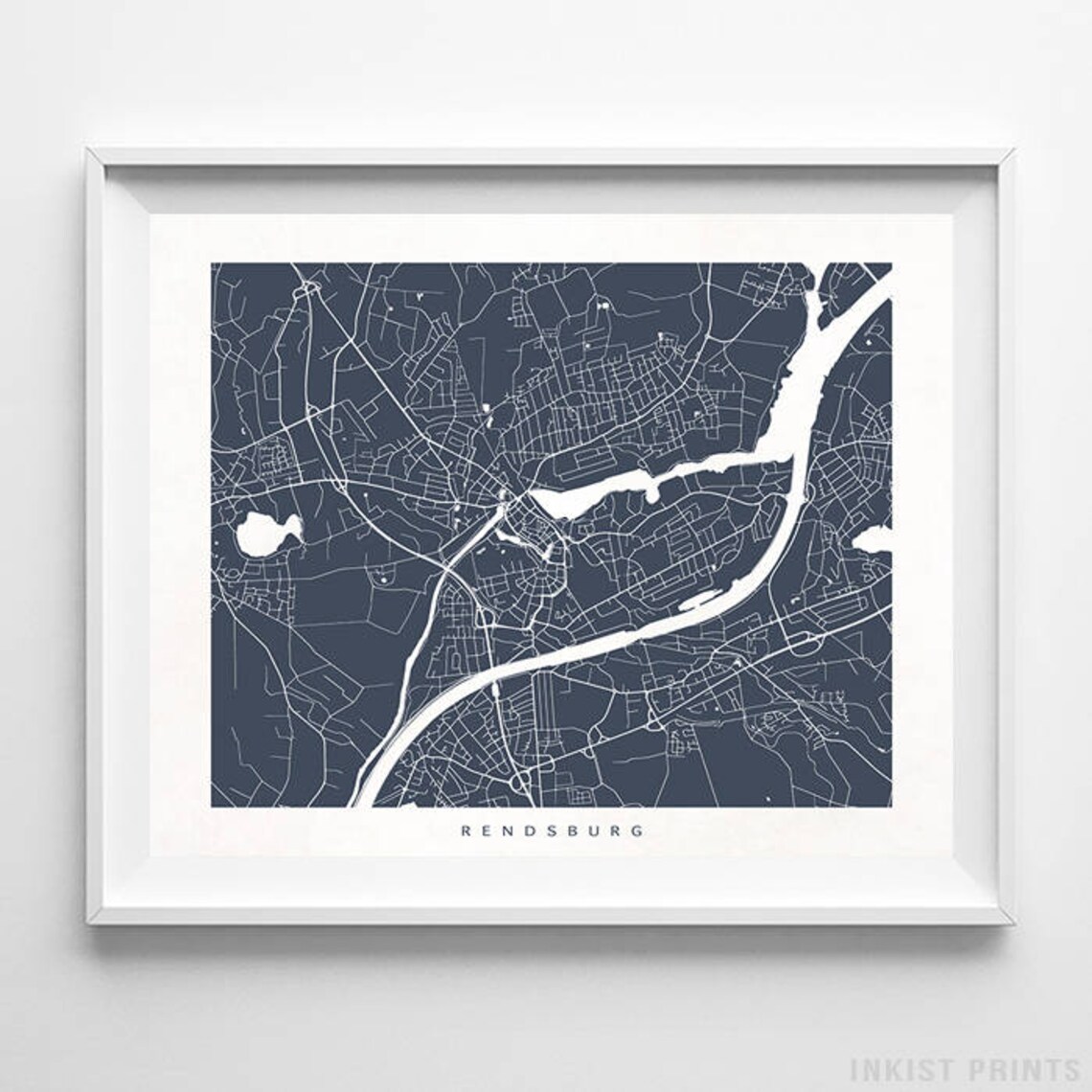 Rendsburg Map Germany Print Rendsburg Poster German Art | Etsy