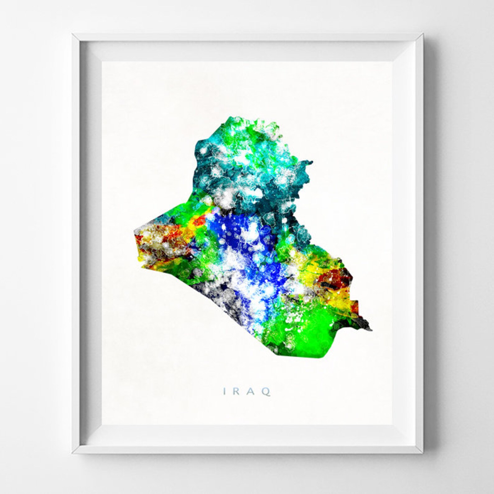 Iraq Map Print Baghdad Print Iraq Poster Home Decor State - Etsy