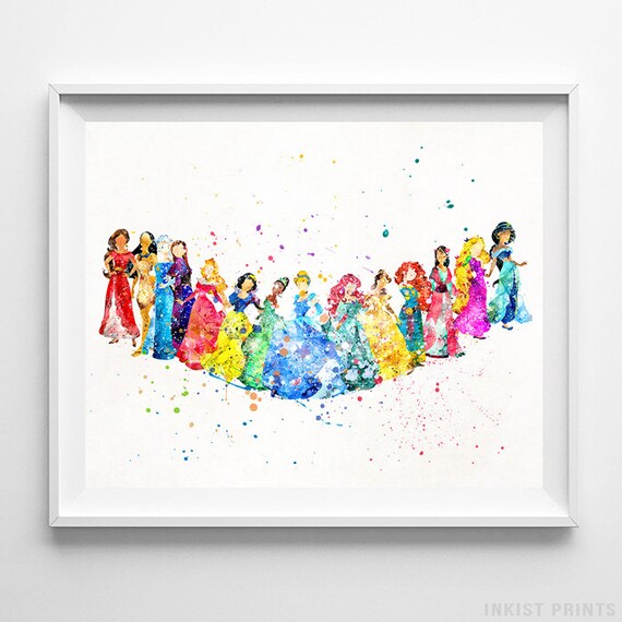 Disney Princesses Disney Poster Princess Print Baby Room | Etsy