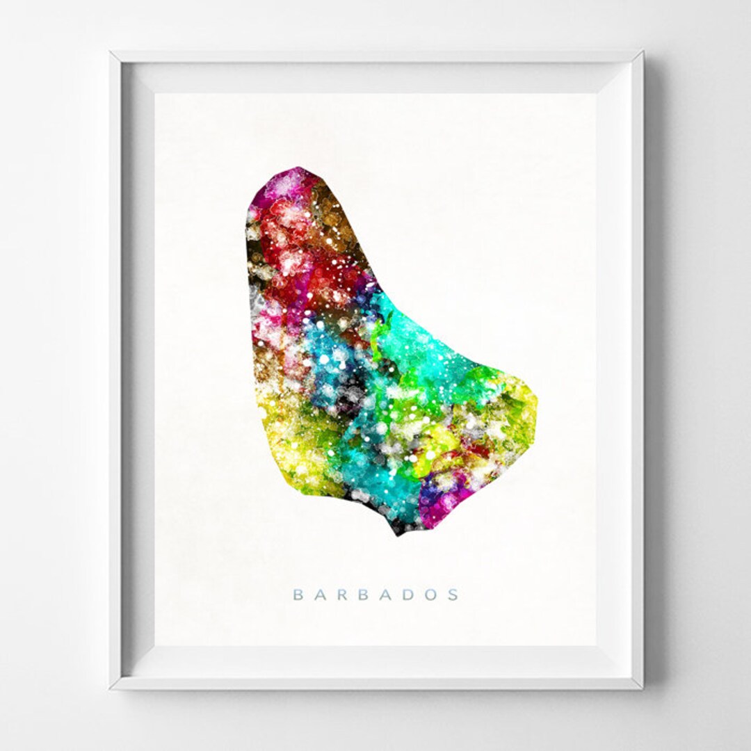 Barbados Map Print, Bridgetown Print, Barbados Poster, Travel Poster ...