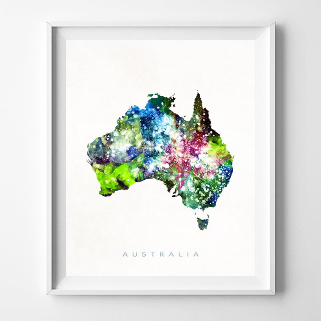 Australia Map Print Australia Print Poster Australia Map - Etsy